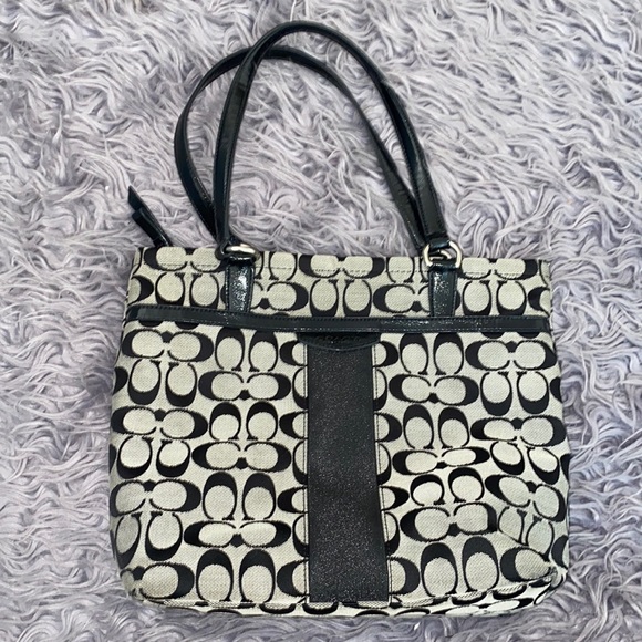 Coach | Bags | Coach Signature Stripe 2cm Tote F2854 | Poshmark